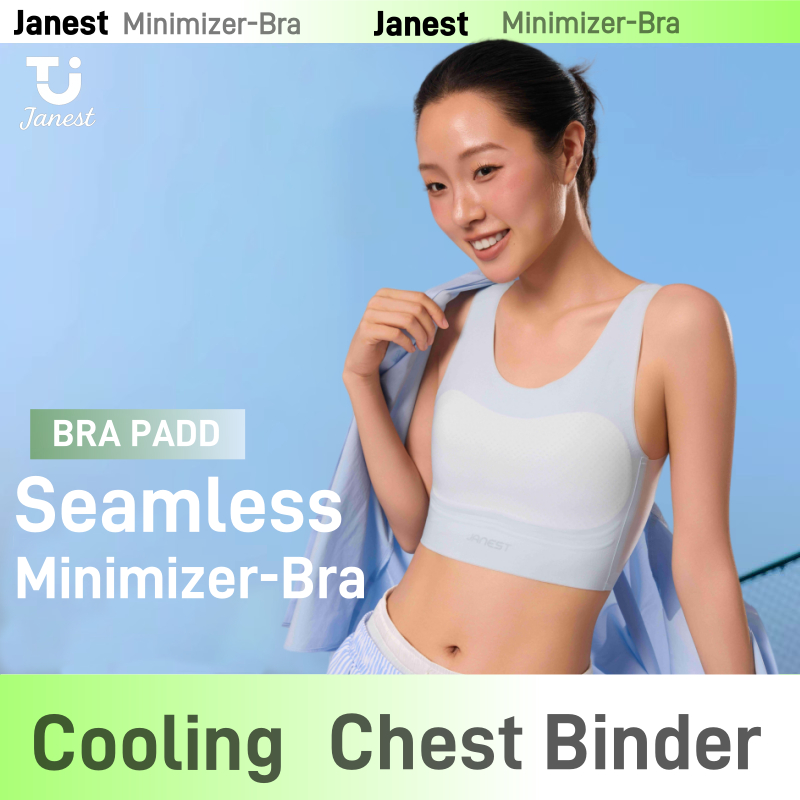 Janest Ice Cooling Seamless Chest Binder FTM สปอร์ตบราด้านหน้า Bra Padd ...