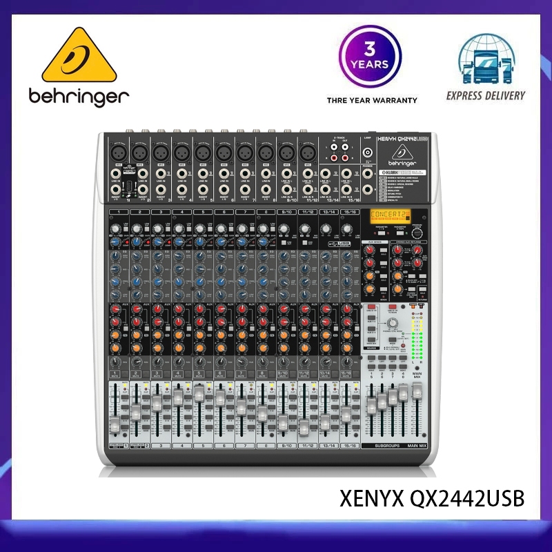 BEHRINGER XENYX QX2442USB Premium 24-Input 4/2-Bus Mixer พร้อม XENYX ...