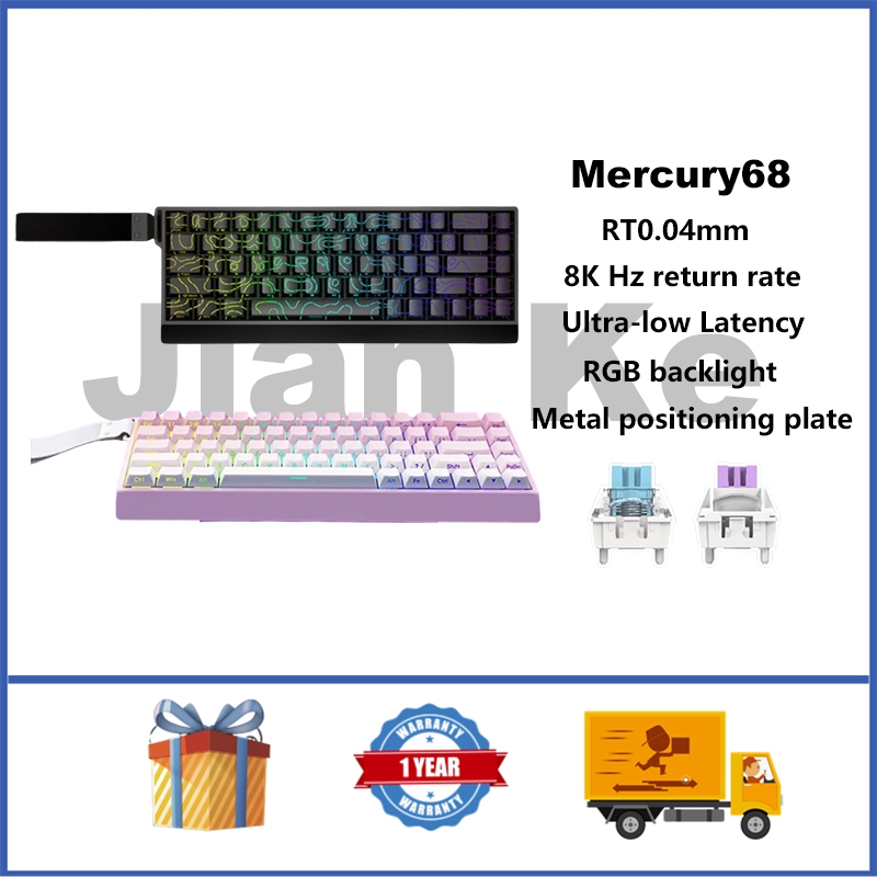 Carotmas Mercury68 Magnetic Wired Keyboard 65% Hot swappable RGB RT0.04 Custom Gaming Keyboard ...