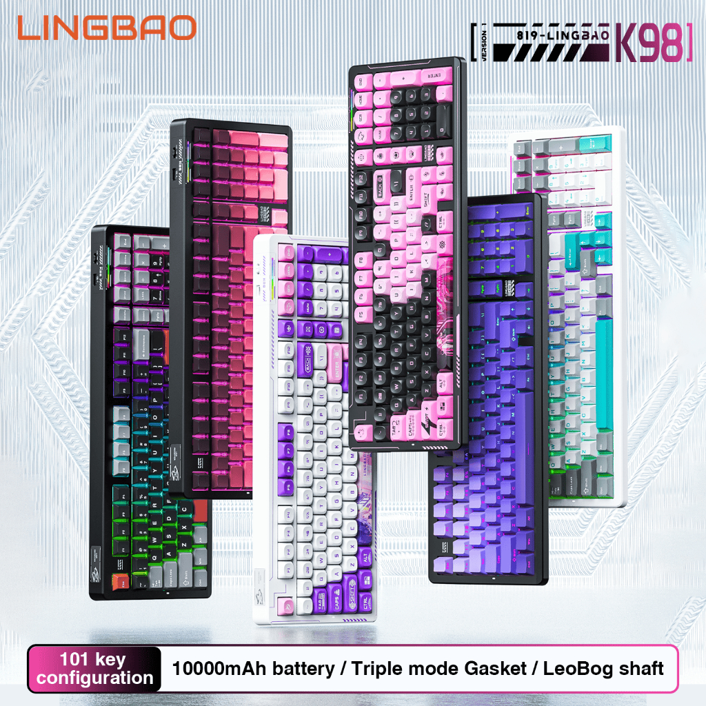 Lingbao K98 Mechanical Keyboard 101 Key RGB แบบมีสาย/บลูทูธ/2.4G Hot ...