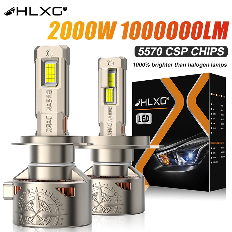 HLXG รถ LED ไฟหน้าหลอดไฟ H4 H7 H11 9005 9006 9012 H1 HB3 HB4 HIR2 9003 H9 สูง/ต่ํา LED หมอก ...
