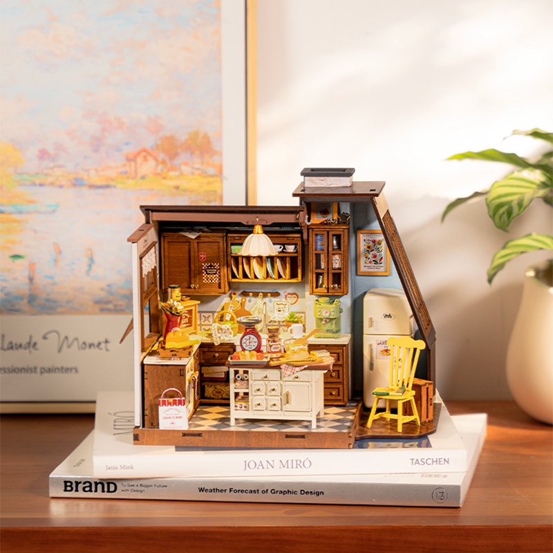 Robotime Rolife Baking Kitchen DIY Miniature House Building ชุดงานฝีมือ ...