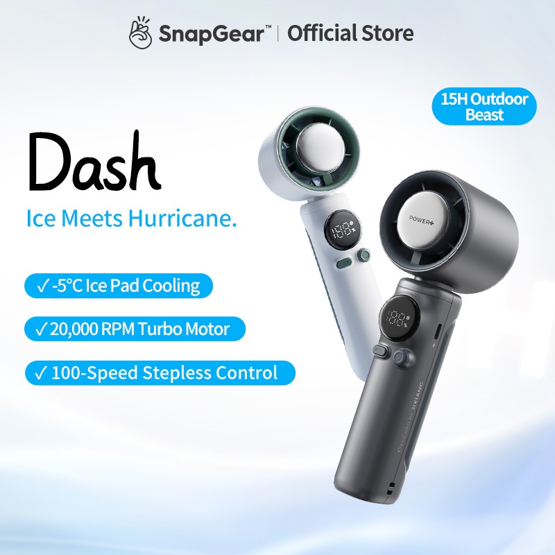 SnapGear พัดลมมือถือ Dash - ปรับแรงลมได้ 1-100 ระดับ แบต 4000mAh ใช้งานกลางแจ้ง พกพาสะดวก ...