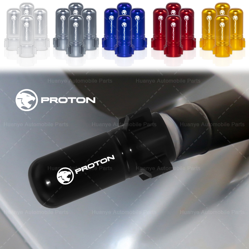 4pcs เลเซอร์โลโก้ล้อรถยาง Stem วาล์วรถ Air Caps สําหรับ Proton Exora ...