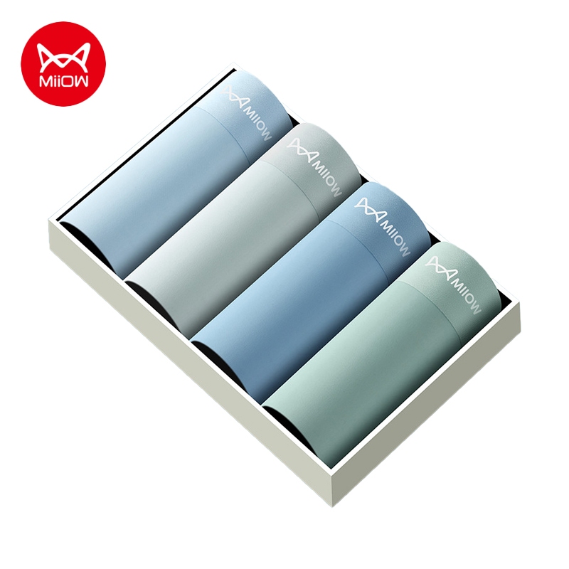 MIIOW 4 ชิ้นชุดชั้นในผู้ชายที่นุ่มและระบายอากาศได้ M1052 | Shopee Thailand