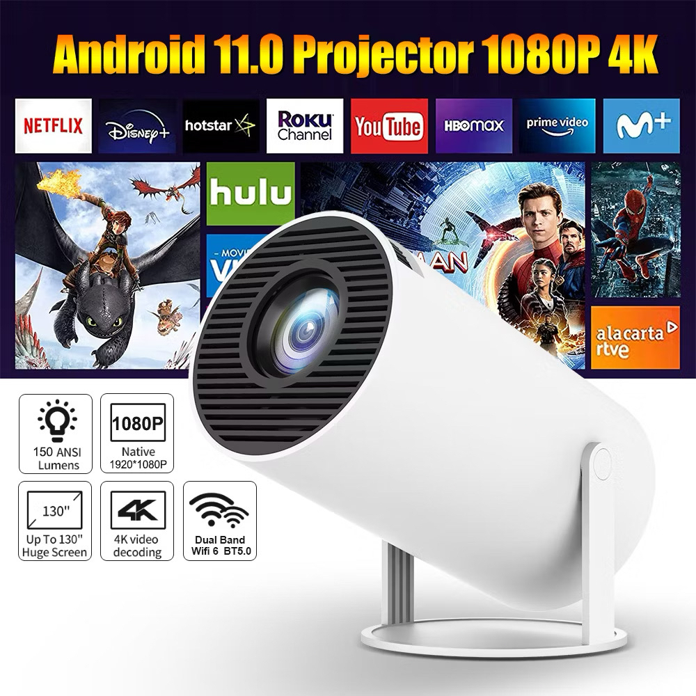 [รับประกัน 3 ปี] MODOFO โปรเจคเตอร์4k projector HY300 PRO โปรเจคเตอร์มินิ พกพา WiFi6 4K HD 240 ...