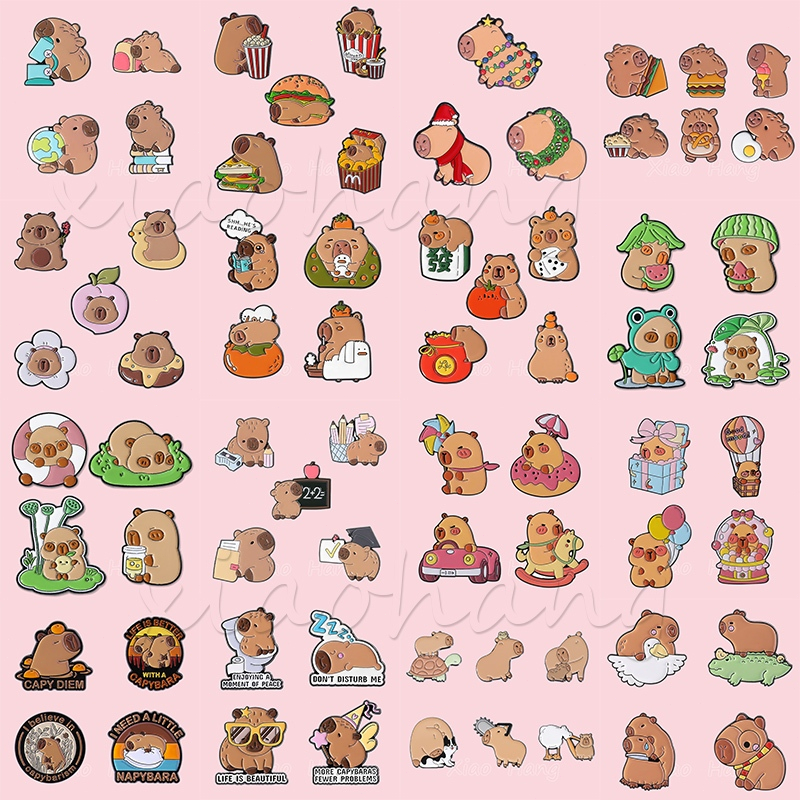 2-6 ชิ้น/เซ็ตน่ารัก Capybara Pin การ์ตูนตลก Capybaras Capyy เข็มกลัด ...