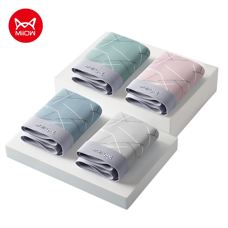 MiiOW 4-Pack ชุดชั้นในชายต้านเชื้อแบคทีเรียไนลอนกางเกงบ็อกเซอร์เซ็กซี่ M1030 | Shopee Thailand