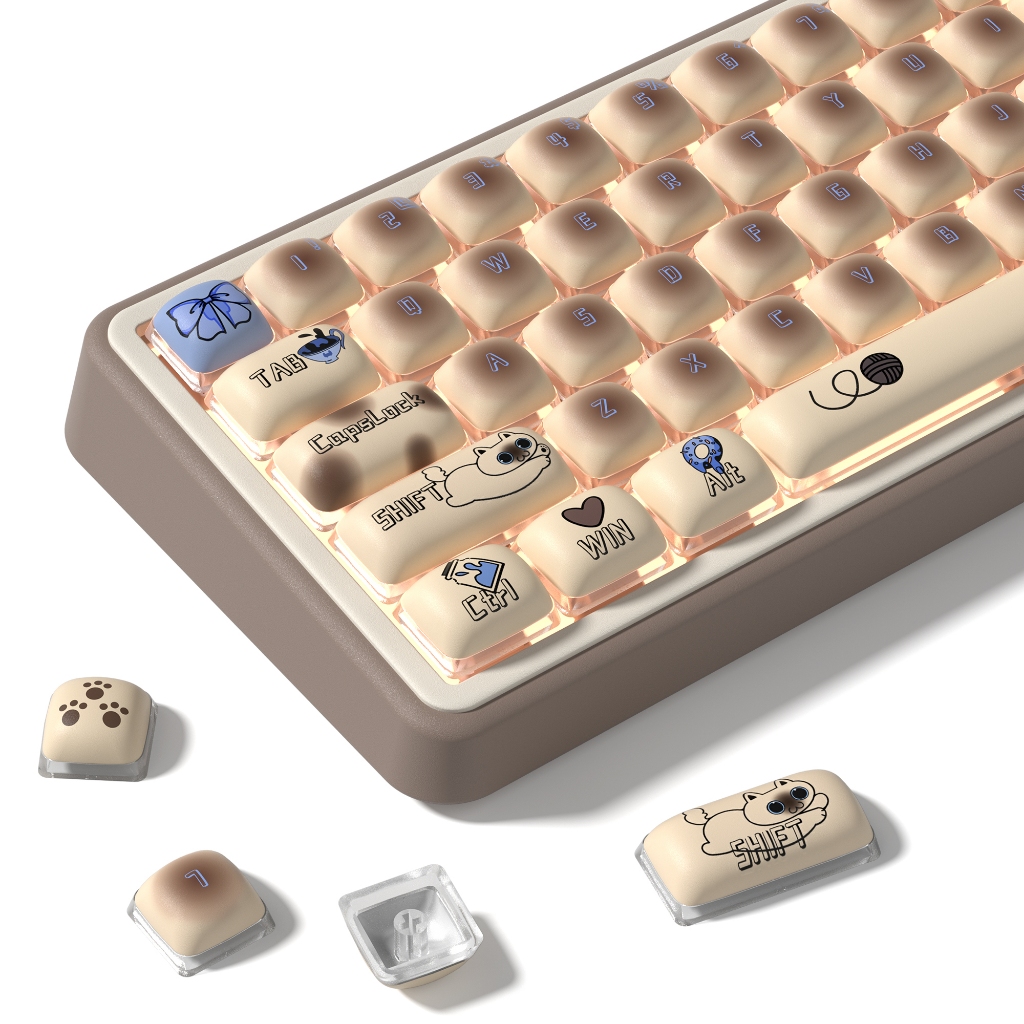Womier MOG Profile Dye ความร้อนระเหิด Keycaps 125 คีย์น่ารักรอบ Keycap ...