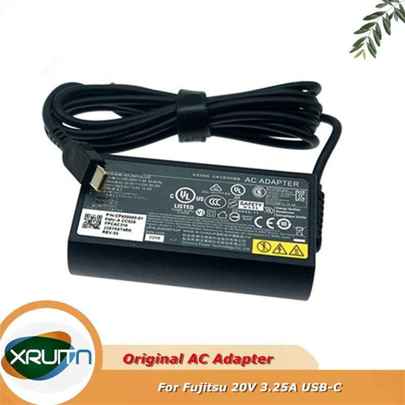 ของแท้ 65W 20V 3.25A USB-C Type C AC Adapter Charger สําหรับ Fujitsu ...