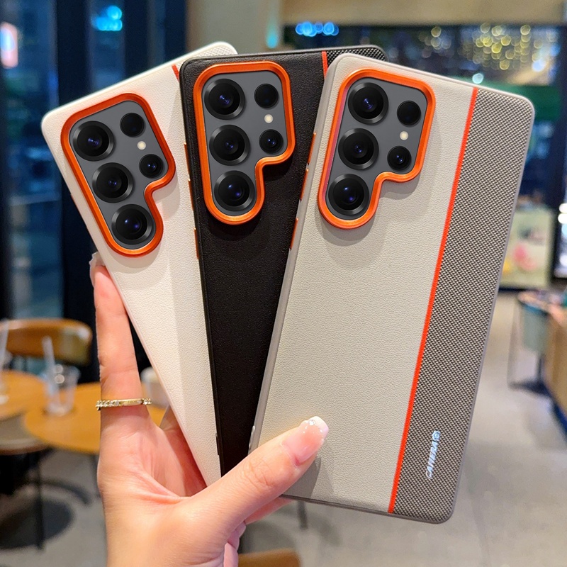 สําหรับ Samsung Galaxy S25 S24 Plus Ultra Casing Retro Leather Hard ...