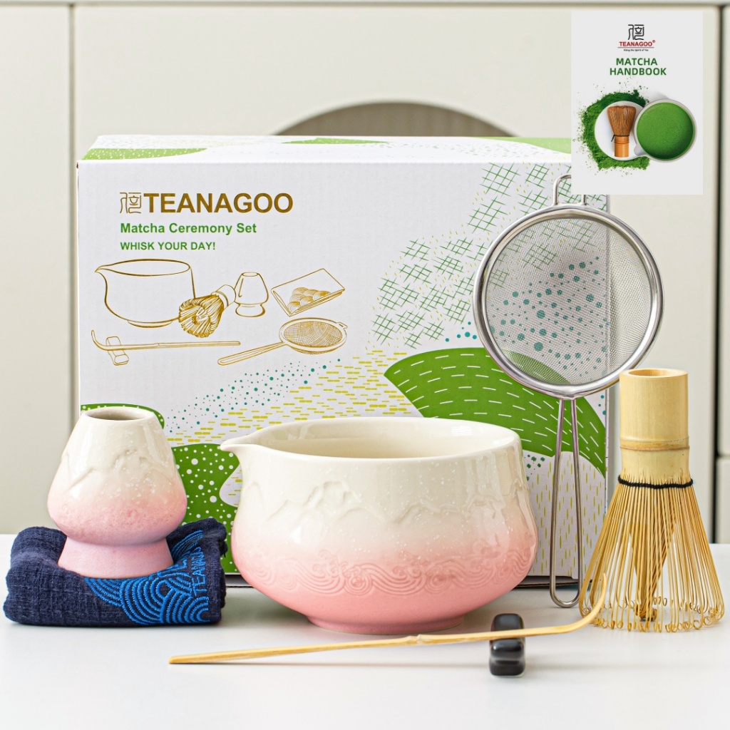 TEANAGOO Matcha tea Set ชุดชามัทฉะ of 7 Matcha Broom, Matcha Bowl with ...