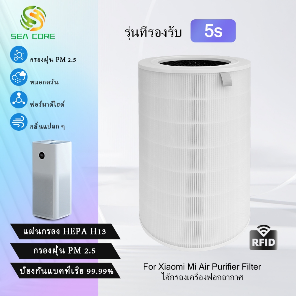 เหมาะสําหรับ Xiaomi Mi 5s เครื่องฟอกอากาศกรอง H13 Hepa สีขาวสําหรับ Xiaomi 5s PM2.5 กรองฆ่าเชื้อ ...