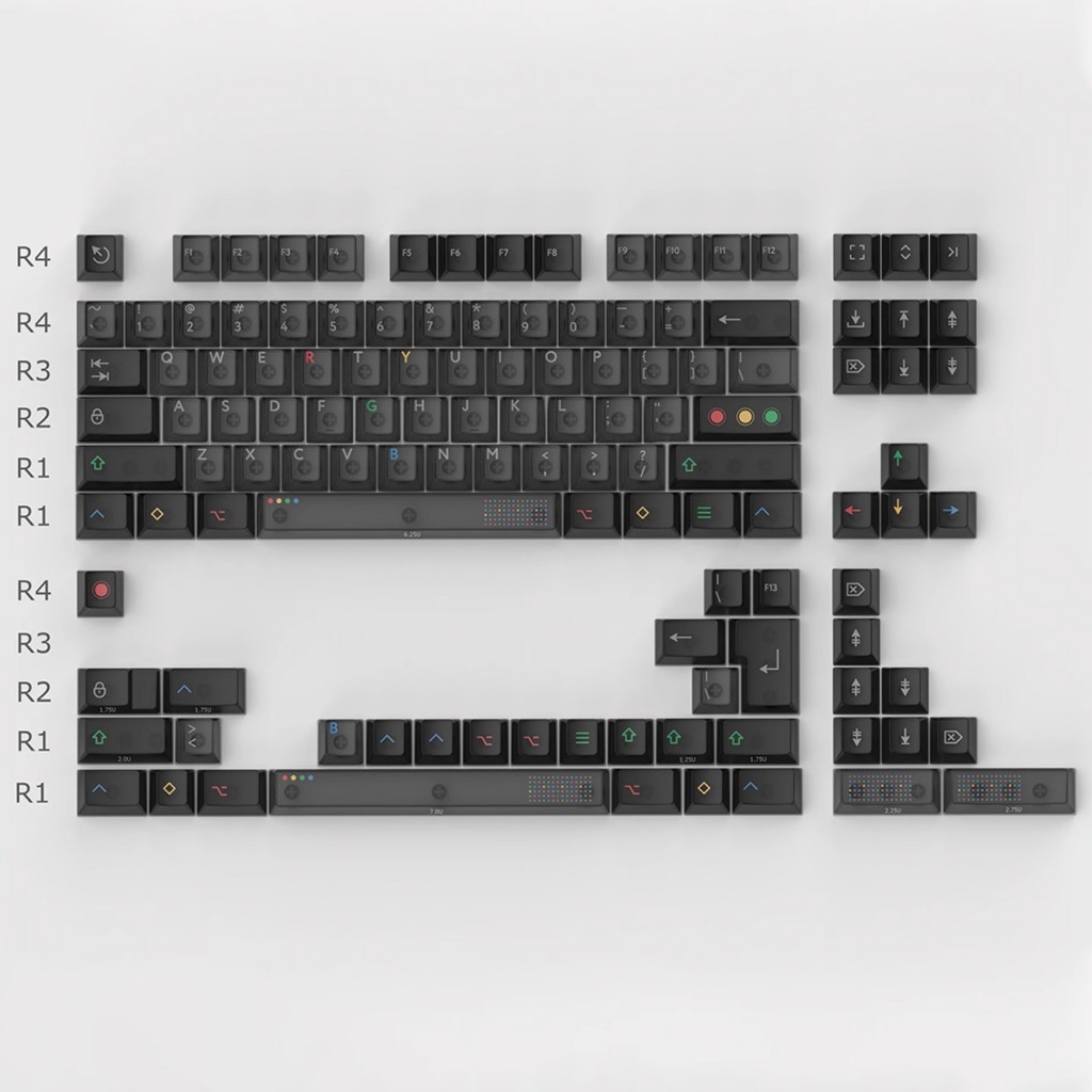 -LW- Black Light Cherry Profile คีย์บอร์ดเครื่องกล Keycaps PC หมอก ...