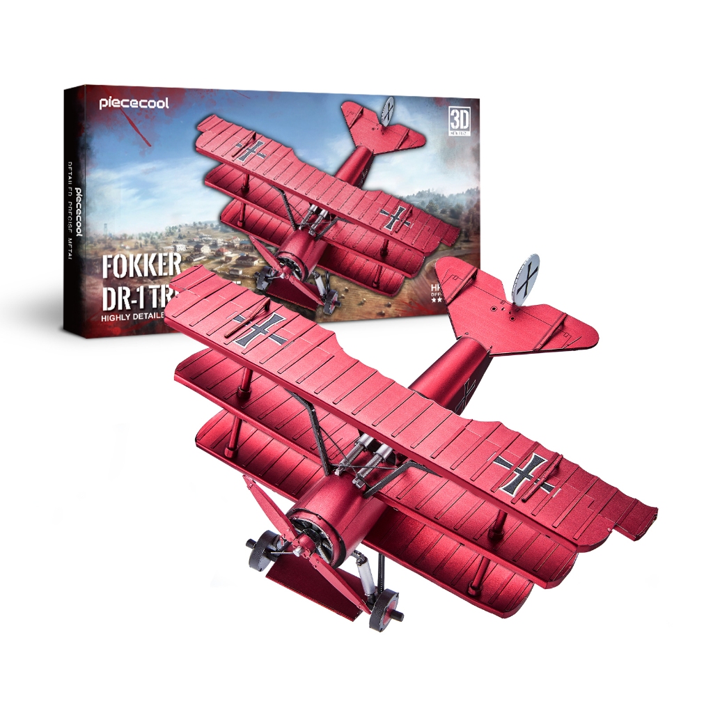 Piececool 3D Metal Model Kit German Fokker Dr-1 Triplane Model Kit ...