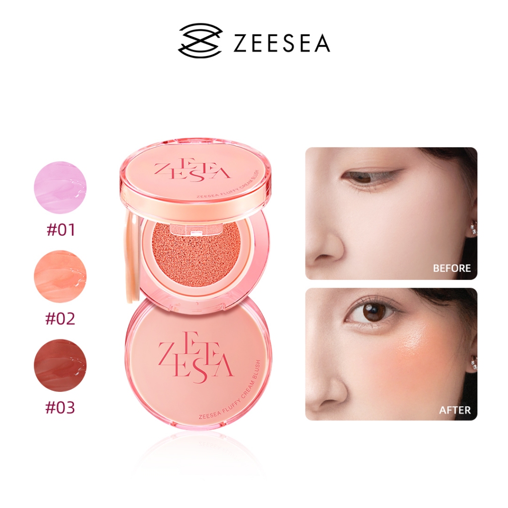 ZEESEA Blush Velvet Cushion Blush Long-lasting Naturally Pigmented Matte Face Makeup Blush ...