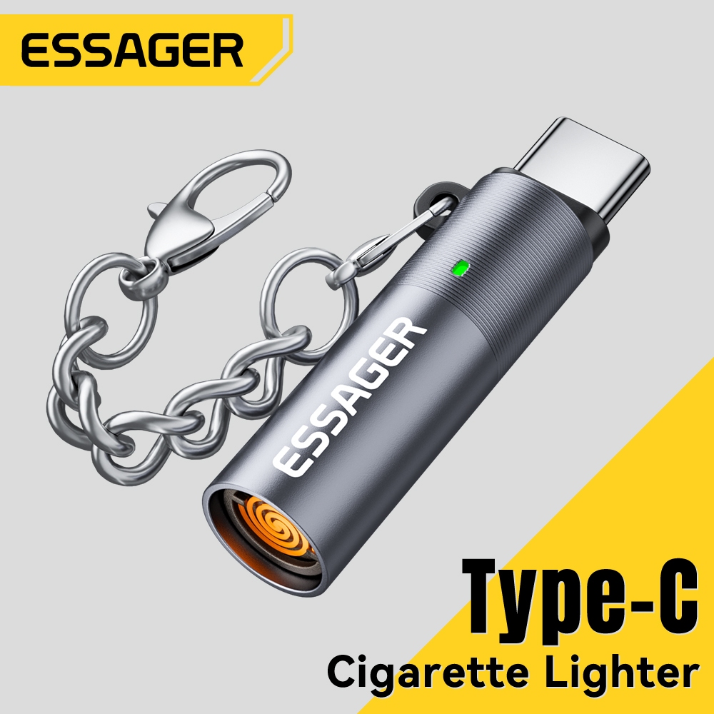 Essager Portable Windproof Mini Electronic ทนทานทนอุณหภูมิสูง Non-Scalding Type-C | Shopee Thailand