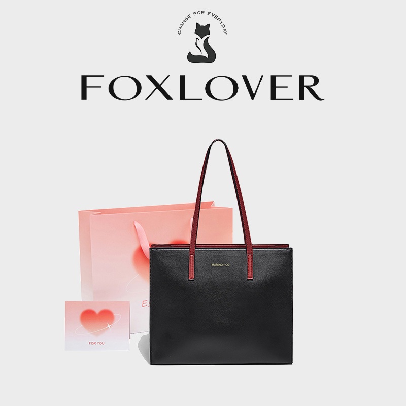 FOXLOVER Tote Bag กระเป๋าโททสำหรับผู้หญิง กระเป๋าสะพายหนังแท้ 9158057M | Shopee Thailand