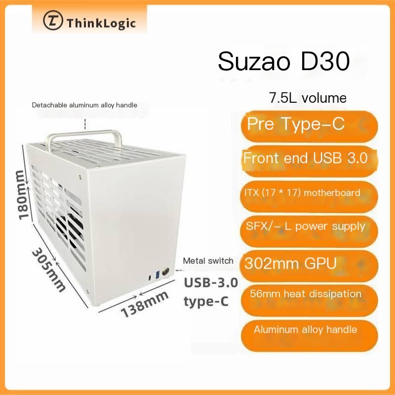 ธรรมดา D30 D30PRO แชสซีโลหะ Mini A4 แชสซีขนาดเล็ก ATX Power itx แชสซี ...