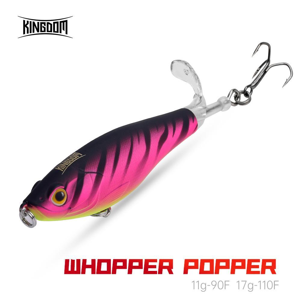 Kingdom ใหม่ Whopper Popper เหยื่อตกปลา 90 มม.110 มม.เหยื่อแข็งนุ่มหมุน ...