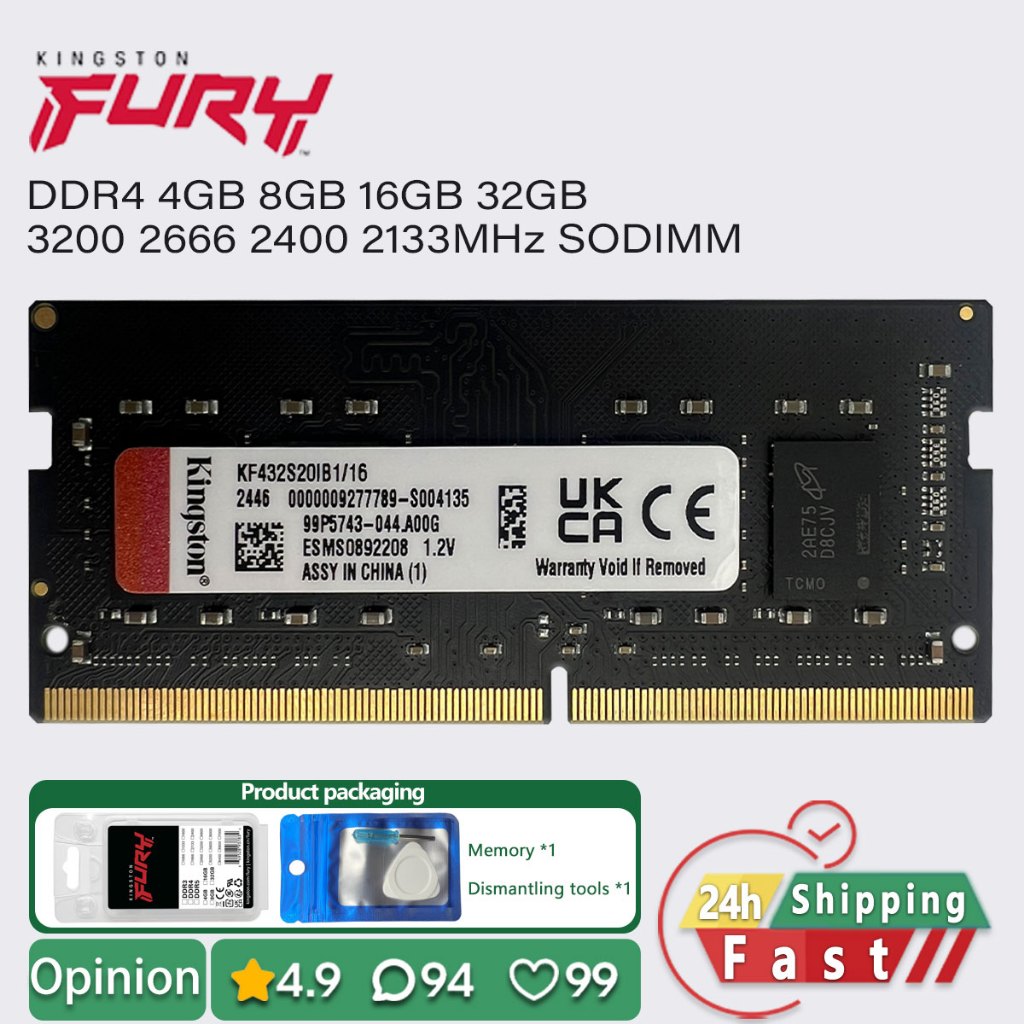 Kingston FURY 8gb 16gb DDR4 3200 2666 2400 MHz IMPACT หน่วยความจําแล็ปท็อป sodimm ram pc4 ...
