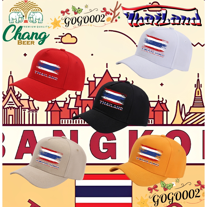 หมวกเบสบอล Thailand Bangkok Unisex cap กำลังเสริม พิมพ์ลายโลโก้ ผ้าหนา ...