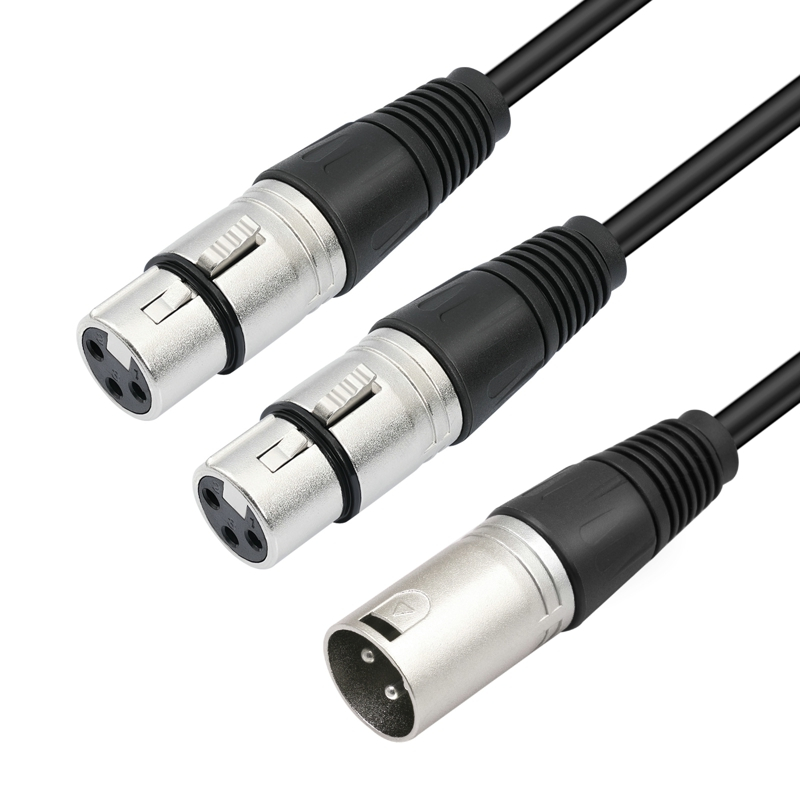 30 ซม.3 Pin Dual XLR หญิงกับชาย Patch Y สาย Balanced ไมโครโฟนสายไฟ ...