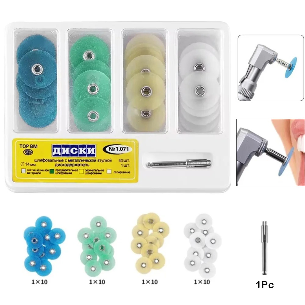40pcs ทันตกรรมคอมโพสิตแผ่นขัด Holding Mandrel Soflex Flexi Disc RA ...