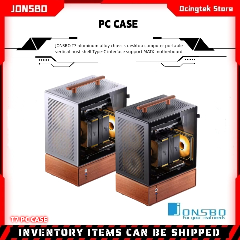 JONSBO T7 อลูมิเนียมแชสซีคอมพิวเตอร์เดสก์ท็อปเดสก์ท็อปแบบพกพาแนวตั้งโฮสต์ shell Type-C อินเทอร ...
