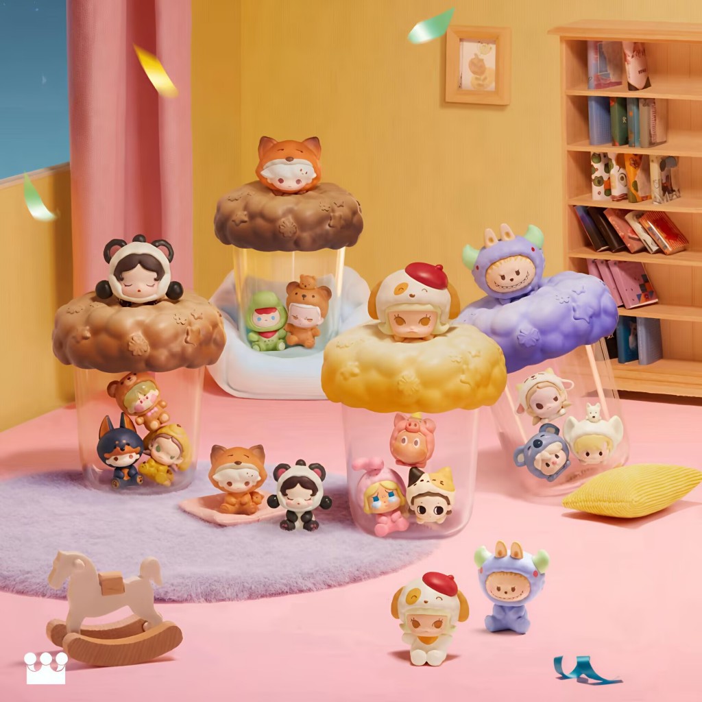 POPMART POPMART Pyjamas Party Series ขวดอัดเม็ดน่ารัก SKULLPANDA LABUBU ...