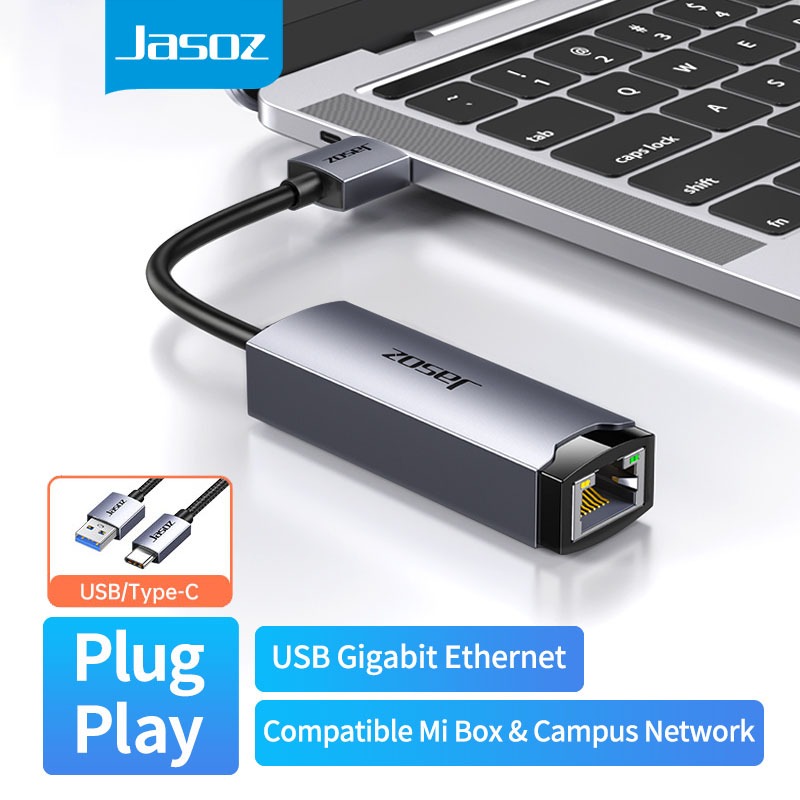 Jasoz USB 3.0 Gigabit Ethernet Adapter Rj45 Network Card 1000Mbps For ...
