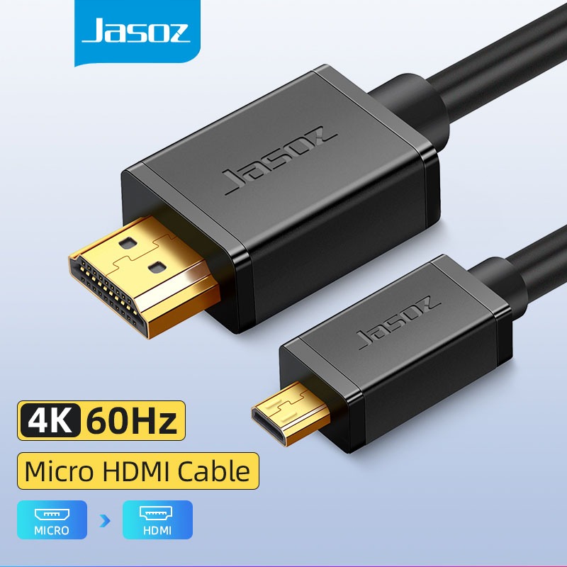 Jasoz สายMicro Hdmi Cable 4K60Hz 1080P Video micro to hdmi For Camera ...