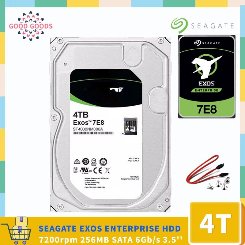 SEAGATE EXOS 7E8 4TB ST4000NM000A ENERPRISE 3.5 HDD 7200rpm 256MB SATA ...
