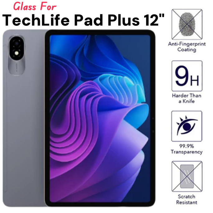 สําหรับ TechLife Pad Plus 12" ฟิล์มกระจกนิรภัยป้องกันรอยขีดข่วนกระจก ...