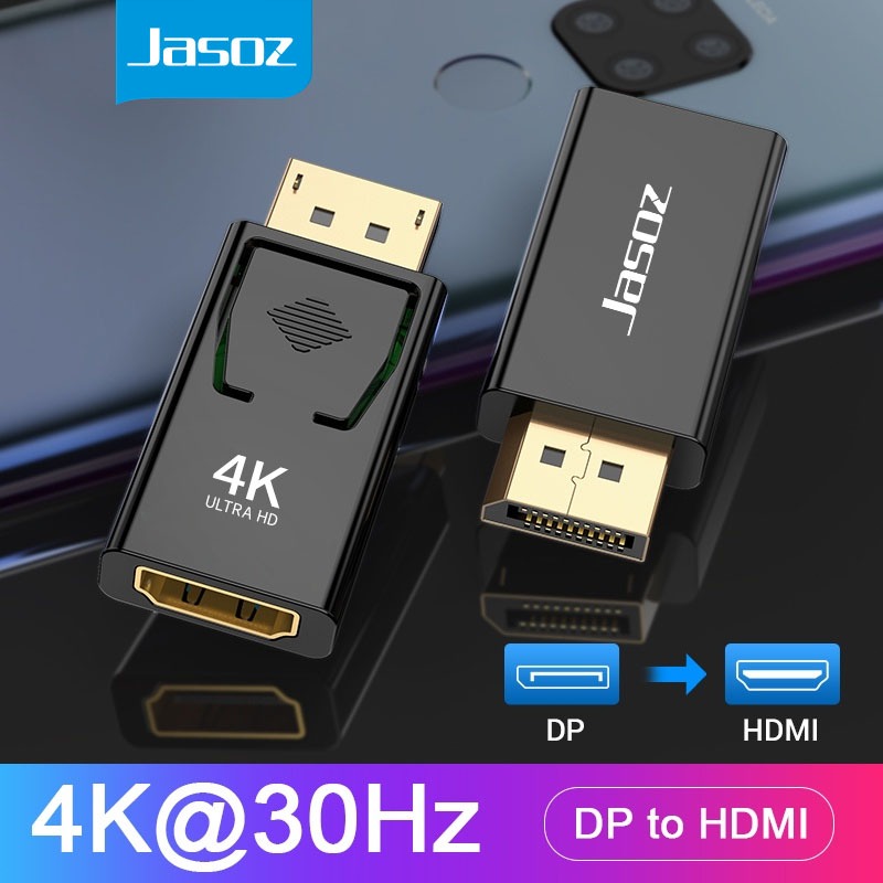 Jasoz 4K DisplayPort to HDMI Adapter DP Male to Female TV HDMI Video ...