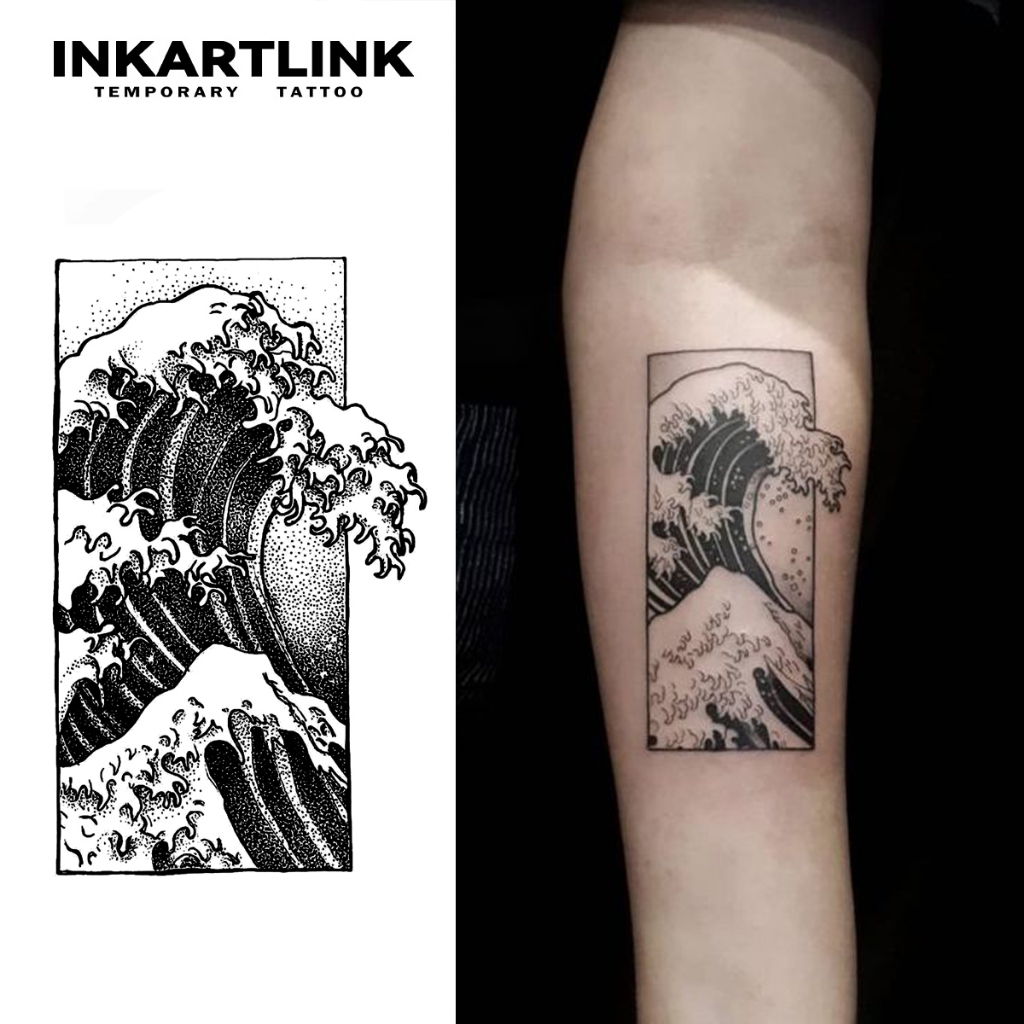 Inkartlink สติ๊กเกอร์รอยสัก Wave, รอยสักวิเศษกันน้ำติดทนนานถึง 15 วัน, รอยสักรอยสักปลอม | Shopee ...