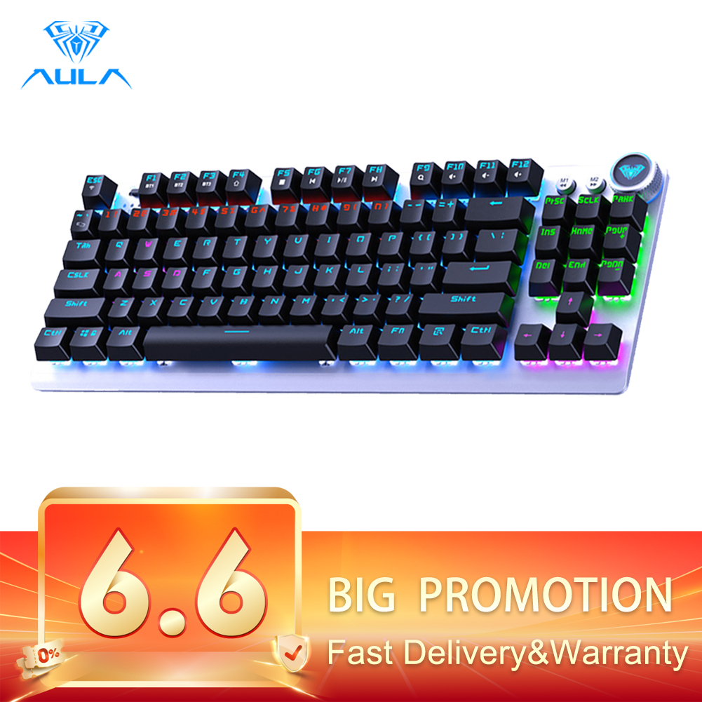Aula F3001 คีย์บอร์ดไร้สาย 87 คีย์ สําหรับเล่นเกม ออฟฟิศ | Shopee Thailand