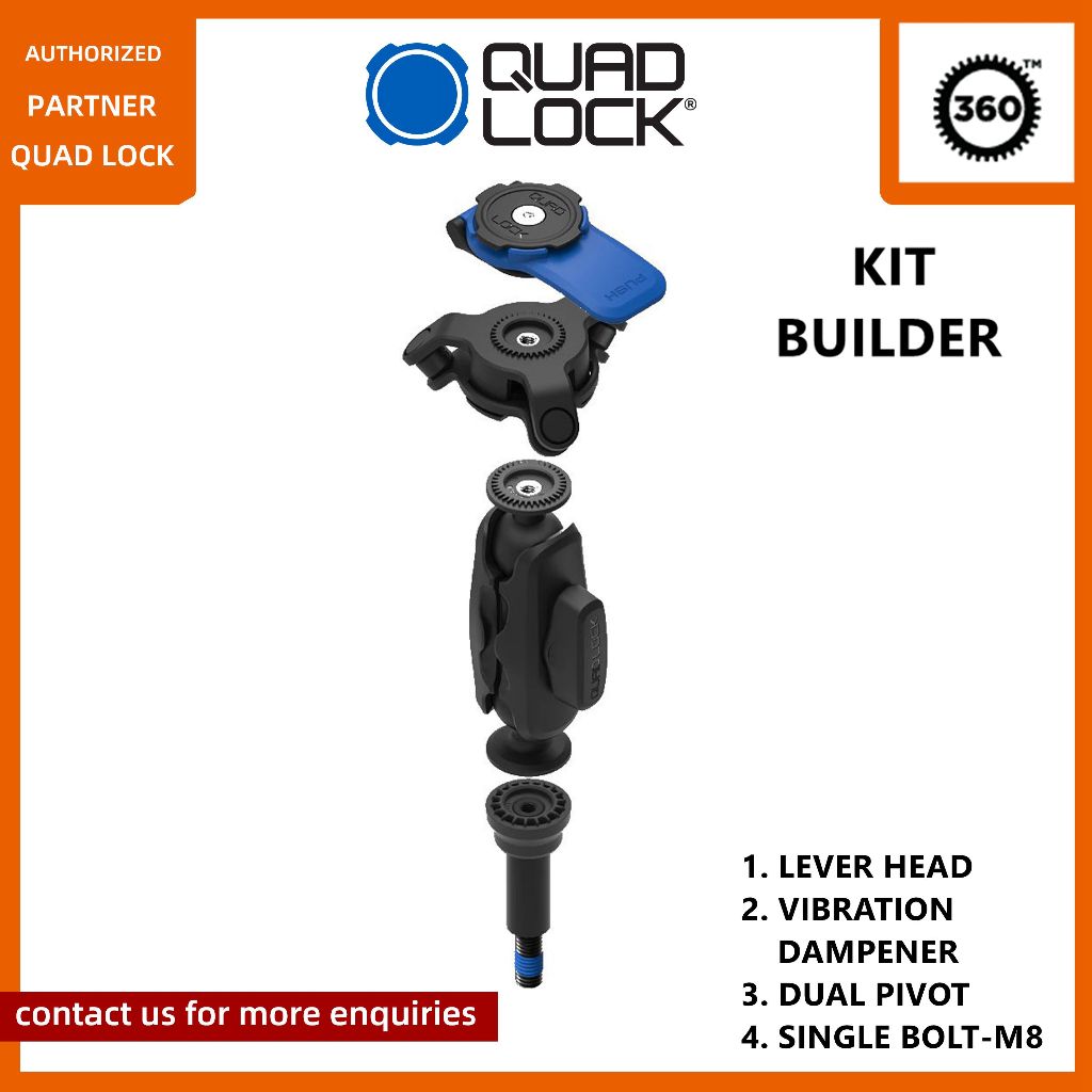QUAD LOCK 360 ที่วางโทรศัพท์พร้อม LEVER HEAD และ VIBRATION DAMPENER และ ...