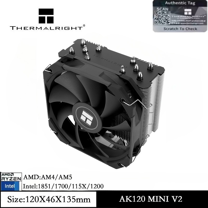 Thermalright AK120 MINI CPU Air Cooler 5 ท่อความร้อนแชสซีความร้อนหม้อ ...