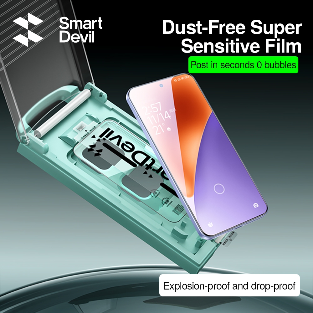 Smartdevil Quick ติดตั้ง 9D กระจกนิรภัยสําหรับ Xiaomi 15/15 Ultra ครอบคลุมแบบเต็มหน้าจอโค้ง Drop ...