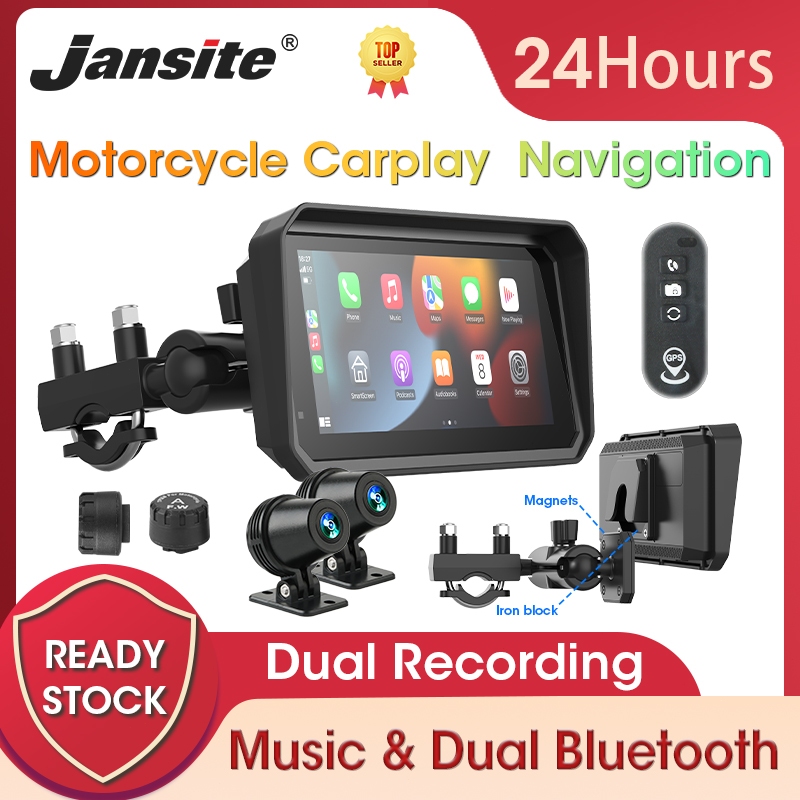Jansite 6 นิ้วรถจักรยานยนต์แยก Navigator IPX7 กันน้ําไร้สาย Apple ...