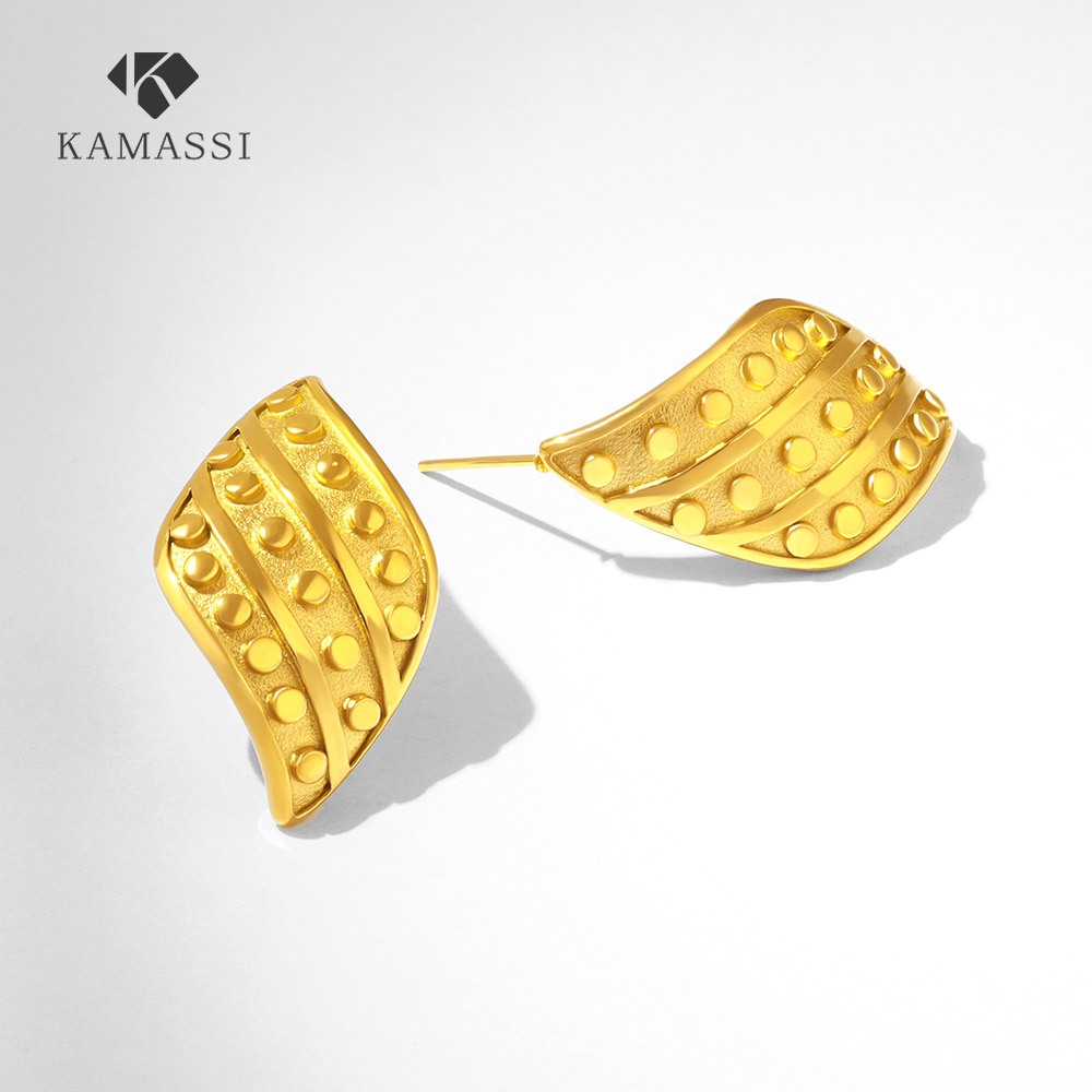 KAMASSI ต่างหูสแตนเลส รูปแบบเกลียว ไม่แพ้ง่าย ไม่ลอกดำ กันน้ำกันเหงื่อ ...