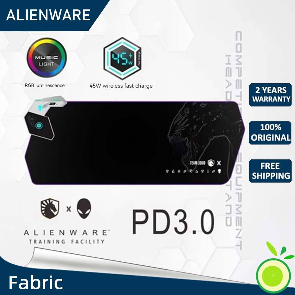 ALIENWARE แผ่นรองเมาส์ชาร์จไร้สายผ้าขนาดใหญ่พิเศษ RGB Luminous Gaming ...