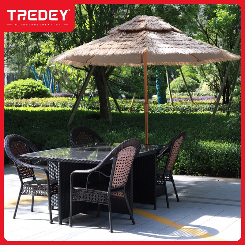 TREDEY กระโปรงหญ้า Courtyard ร่มสวนกลางแจ้ง Lmitation of straw Patio ...