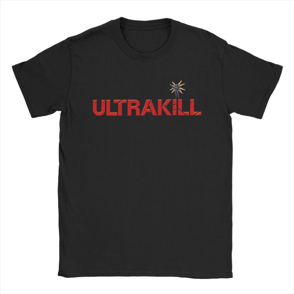 Ultrakill เกมยิงผู้ชายสไตล์สตรีทผ้าฝ้ายรอบคอเสื้อยืดแฟชั่นฤดูร้อนด้านบน ...