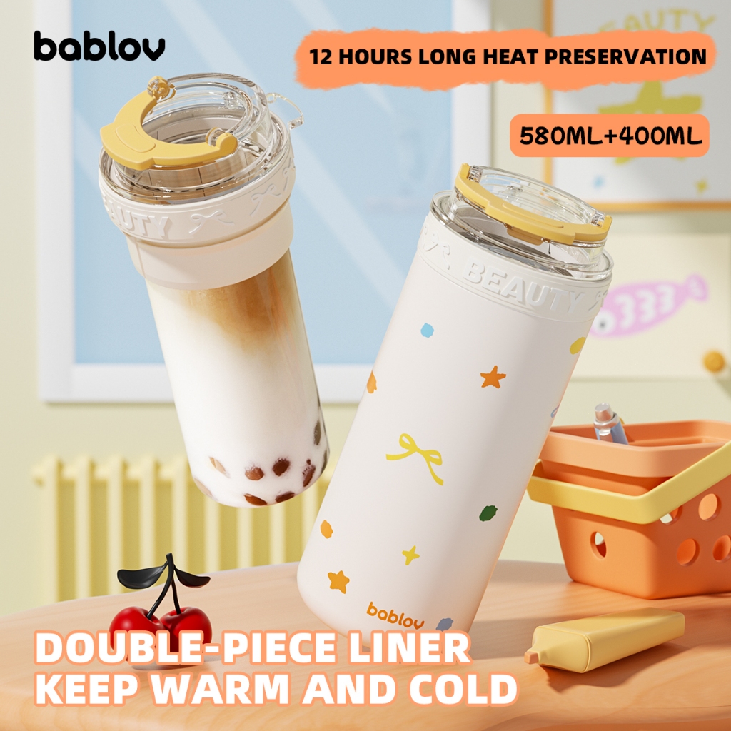 Bablov 12H Hot Cold Insulated Tumbler Dual-Layer การออกแบบภายในที่ถอดออกได้ฟางสําหรับ Pearl ...