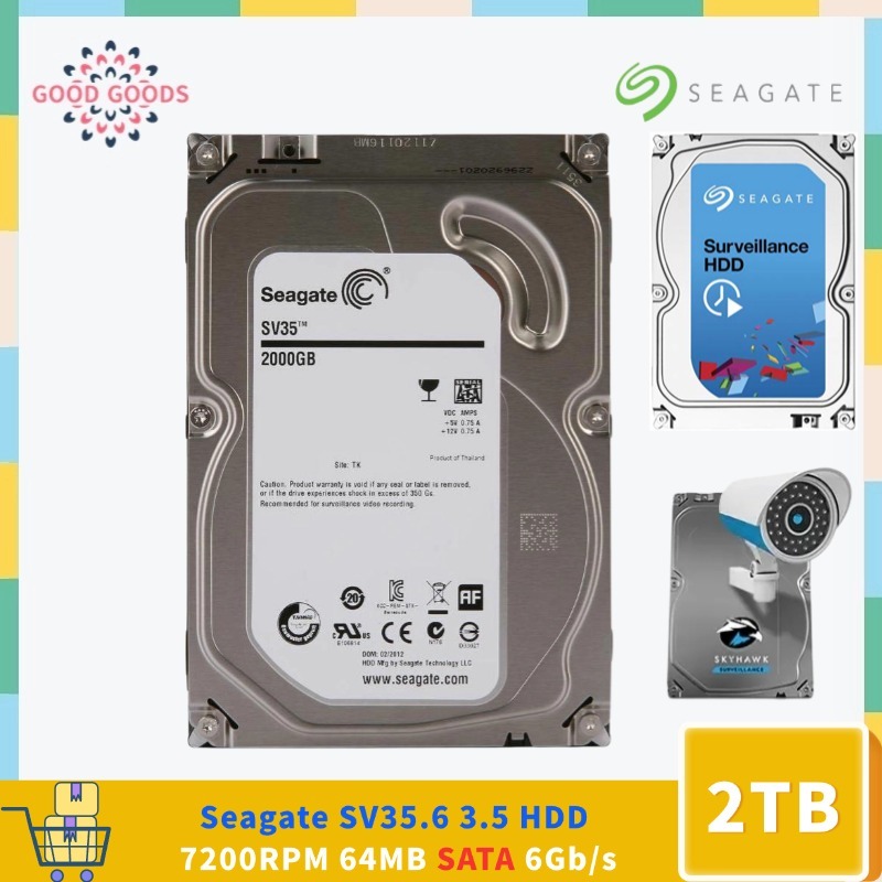 Seagate SV35.6 HDD ST2000VX000 2TB 7200 RPM 64MB Cache SATA 6.0Gb/s 3.5 ...