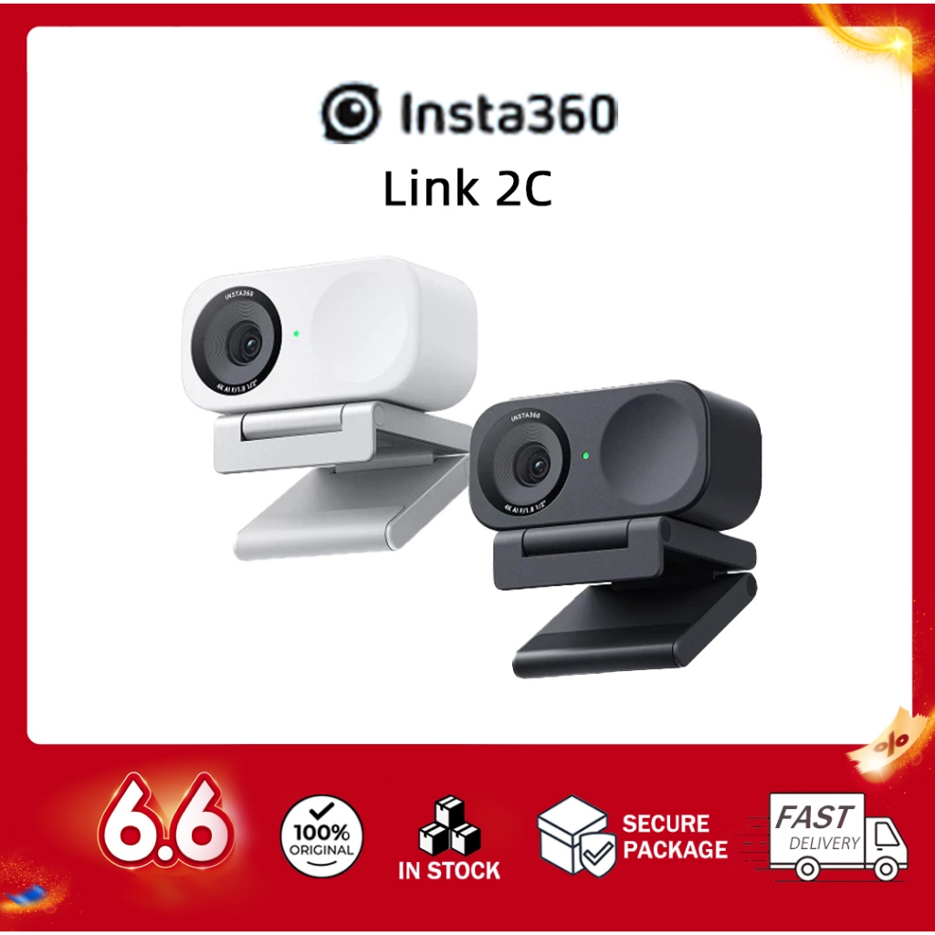 Insta360 Link 2C - 4K Webcam สําหรับพีซี/Mac, เซ็นเซอร์ 1/2", การแฟรม ...