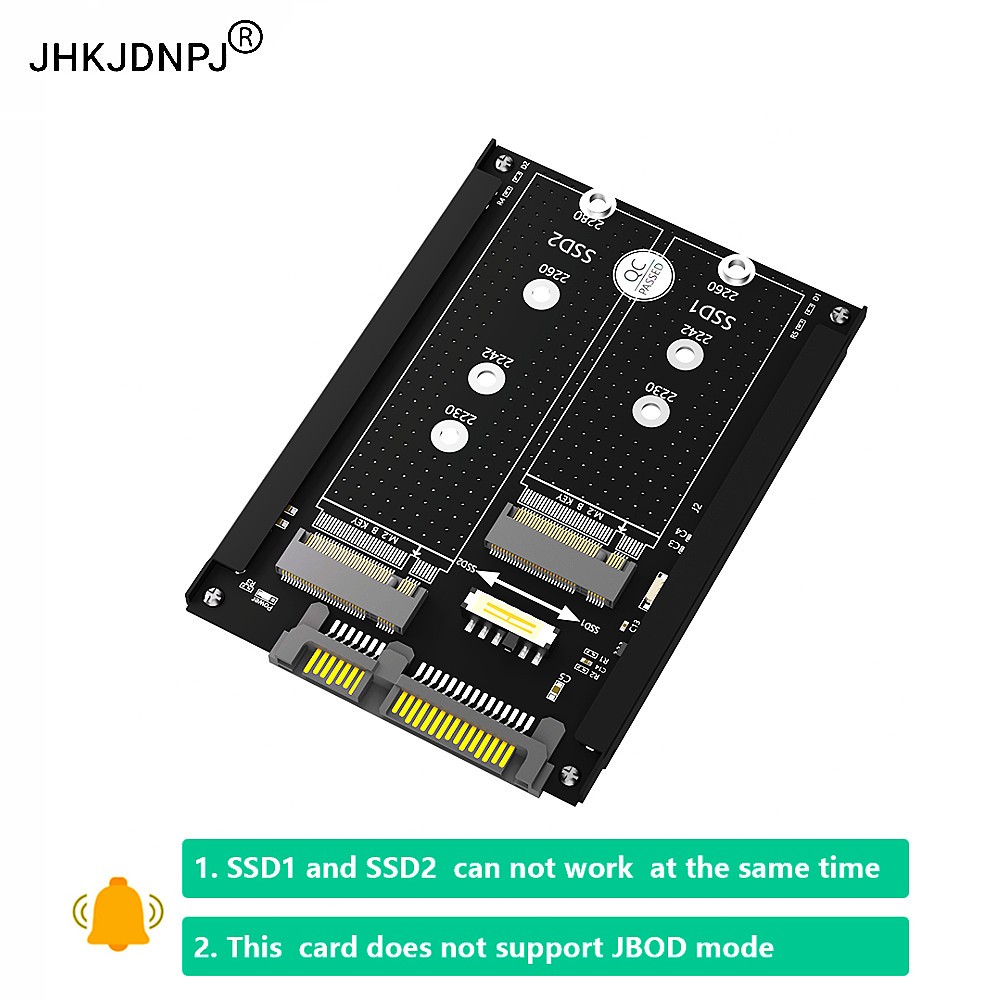 Dual M.2 B Key SSD ถึง 2.5 "SATA III พร้อมขายึดกรอบ - Retain mSATA SSD ...