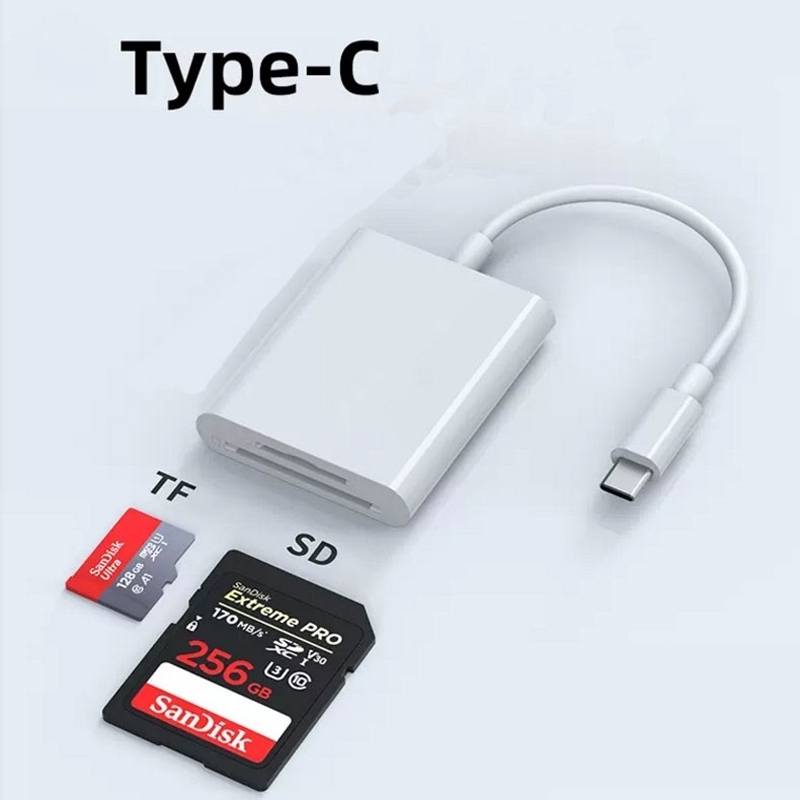 Type-c to TF+SD ตัวอ่าน OTG เครื่องอ่านการ์ดพอร์ตเดียว SD กล้องเครื่องอ่านการ์ด | Shopee Thailand